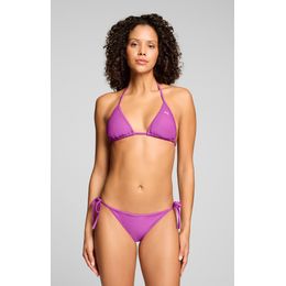 Triangel-Bikini-Top Puma "Puma SWIM WOMEN TRIANGLE TOP", Damen, Gr. M, N-Gr, lila (electric orchid), Obermaterial: 80% Polyamid, 20% Elasthan, Bikini-Oberteile, zum Binden, Neckholder