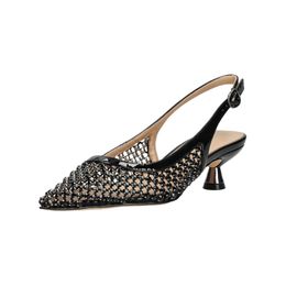 Slingpumps Alma en Pena "Alma en Pena Pumps Lederimitat/Textil", Damen, Gr. 37, schwarz, Lederimitat, Textil, Schuhe Slingpumps