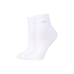 JOOP! Socken JOOP "2er Pack", Damen, Gr. 39-42, wei&szlig;, 35% Baumwolle, 35% Modal, 28% Polyamid, 2% Elasthan, uni, Socken Socken, 2er Pack Weiche Baumwolle und Logo mit funkelnden Kristallsteinen