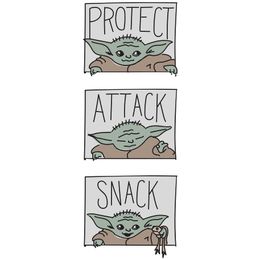 Bild Komar "Mandalorian The Child Protect Attack Snack", bunt (farbe bild(er): bunt), B:50cm H:70cm, Holz, Papier, Bilder, Bild, Wandbild zur Dekoration im Kinderzimmer - ohne Rahmen