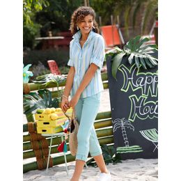 Hemdbluse Casual Looks, Damen, Gr. 36, gr&uuml;n (mint, gestreift), 100% Baumwolle, gemustert, gestreift, mehrfarbig, Blusen Hemdbluse