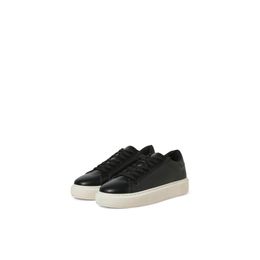 Jack & Jones Sneaker JACK & JONES "JFWASPIRE CUPSOLE", Herren, Gr. 43, schwarz (anthrazit, schwarz), Lederimitat, Schuhe Sneaker, Schn&uuml;rschuh, Halbschuh, Freizeitsneaker in cleaner Optik