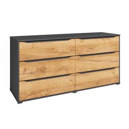 VICCO Kommode, Honigeiche, Holzwerkstoff, 6 F&auml;cher, 6 Schubladen, Rechteckig, 160x77.6x48 cm, Wohnzimmer, Kommoden & Sideboards, Kommoden