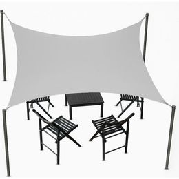 Luverno Sonnensegel, Grau, Textil, Rechteckig, 400x300 cm, Sonnen- & Sichtschutz, Sonnensegel
