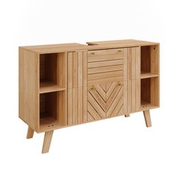VICCO Waschbeckenunterschrank, Gr&uuml;n, Holzwerkstoff, 2 F&auml;cher, 2 Schubladen, Rechteckig, 100x65x36 cm, Badezimmer, Badezimmerschr&auml;nke, Waschbeckenunterschr&auml;nke