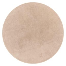 Paco Home Kurzflorteppich, Beige, Kunststoff, Rund, 200x200 cm, strapazierf&auml;hig, f&uuml;r Fu&szlig;bodenheizung geeignet, Teppiche & B&ouml;den, Teppiche