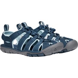 Sandale Keen "CLEARWATER CNX", Damen, Gr. 39, blau (navy, blau glow), Synthetik, Schuhe Sandale, waschbar,schnelltrocknend, Zehenschutz, sto&szlig;d&auml;mpfend