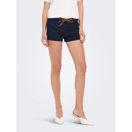 Chinoshorts Only "ONLEVELYN REG CHINO SHORTS PNT NOOS", Damen, Gr. 40L, N-Gr, night sky, Web, Obermaterial: 97% Baumwolle, 3% Elasthan, unifarben, kurz, Hosen Chinoshorts, Baumwollmischung mit Stretch, regular fit