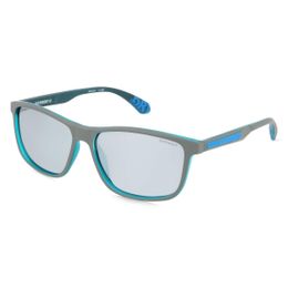Superdry SDS 5014 | Unisex-Sonnenbrille | Fassung: Vollrand, Quadratisch, Kunststoff, Grau Blau | Glasfarbe: Grau