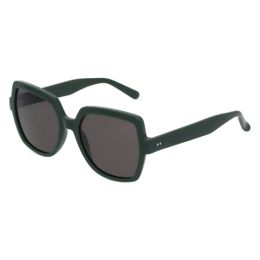 Fielmann MI 048 SUN FA CHLOE | Damen-Sonnenbrille | Fassung: Vollrand, Quadratisch, Acetat Spritzguss, Olive Gl&auml;nzend | Glasfarbe: Grau