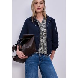 Street One Damen 3/4-Arm-Shirtshadowed navy, Gr. 40, gemustert, Jersey, Obermaterial: 50% Baumwolle, 50% Modal, Shirts, im Blusen-Look und mit