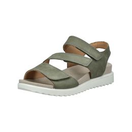 Riemchensandale Legero "Legero Sandalen Nubukleder", Damen, Gr. 37, gr&uuml;n (hellgr&uuml;n), Nubukleder, Schuhe Riemchensandale