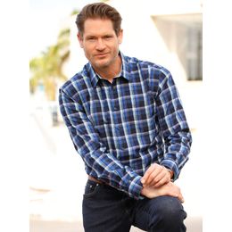 Langarmhemd Catamaran, Herren, Gr. 39/40, Normalgr&ouml;&szlig;en, blau (marine, kariert), 65% Polyester, 35% Baumwolle, gemustert, kariert, k&ouml;rpernah, Hemden