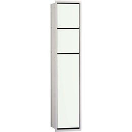 Emco Asis 150 Unterputz WC-B&uuml;rstengarnitur 975027450 809 mm, T&uuml;ranschlag links/rechts, aluminium/wei&szlig;