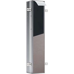 Emco Asis plus Unterputz-WC-B&uuml;rstengarnitur 975611010 11010, T&uuml;ranschlag links, Aluminium, 803mm, T&uuml;r befliesbar