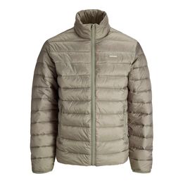 Jack & Jones Steppjacke JACK & JONES "JJLOUIS LIGHT PUFFER COLLAR", Herren, Gr. M, vetiver, Web, Obermaterial: 100% Polyester, unifarben, regular fit, hoch geschlossener Ausschnitt, Jacken Steppjacke