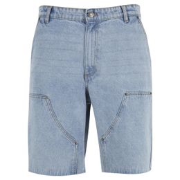 Shorts Urban Classics "Urban Classics Open Edge Two Knee Denim Shorts", Herren, Gr. 30, Normalgr&ouml;&szlig;en, new light blau washed, 100% Baumwolle, unifarben, loose fit, Hosen Shorts