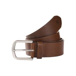 Synthetikg&uuml;rtel Tom Tailor "TTMARIO", Jungen, Gr. 65, braun (cognac), Rindsleder, unifarben, Basic, G&uuml;rtel, 4 cm breiter Kinder G&uuml;rtel, Jungs