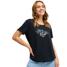 T-Shirt Roxy "Oceanwave Regular Slub", Damen, Gr. XXS, anthrazit, Obermaterial: 60% Baumwolle, 40% Polyester., Shirts T-Shirt