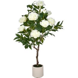 Kunstpflanze Creativ green "Peonie", beige (creme), H:120cm, Kunststoff, Kunstpflanzen, Kunstpflanze, im eleganten Topf