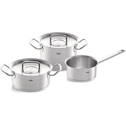Topf-Set Fissler "ORIGINAL-PROFI COLLECTION Edelstahl-Topfset", silber (silberfarben), T&ouml;pfe, mit breitem Sch&uuml;ttrand, Kaltmetallgriffen. Made in Germany