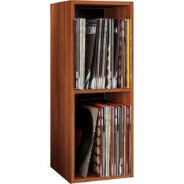 Media-Regal Vcm "Holz Schallplatten LP Stand Regal Platto 2fach", braun (kern, nussbaum), B:34cm T:30cm, Regale