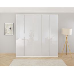 Kleiderschrank OTTO HOME "Mehrzweckschrank Aktenschrank M&ouml;bel Mietswohnung Schlafzimmer KOLUNA", wei&szlig; (alpinwei&szlig;, glas kristallwei&szlig;), B:226cm H:229cm T:54cm, Holzwerkstoff, Schr&auml;nke, Kleiderschrank, inkl. 2 Innenschubladen sowie extra Einlegeb&ouml;den MADE IN GERMANY