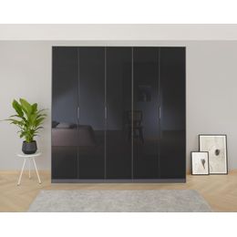 Kleiderschrank OTTO HOME "Mehrzweckschrank Aktenschrank M&ouml;bel Mietswohnung Schlafzimmer KOLUNA", grau (graumetallic, glas basalt), B:226cm H:229cm T:54cm, Holzwerkstoff, Schr&auml;nke, Kleiderschrank, inkl. 2 Innenschubladen sowie extra Einlegeb&ouml;den MADE IN GERMANY