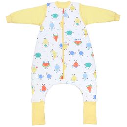 Babyschlafsack SCHLUMMERSACK "Schlafsack mit F&uuml;&szlig;en 2.5 Tog", Baby, Gr. L: 110cm, gelb (fruchtathleten), Obermaterial: 100% Baumwolle CO., Schlafs&auml;cke
