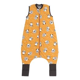 Babyschlafsack SCHLUMMERSACK "Schlafsack mit F&uuml;&szlig;en 1.0 Tog" Gr. 60, gelb (panda), Schlafs&auml;cke, Baby, L: 60cm, Obermaterial: 100% Baumwolle CO., L:60cm