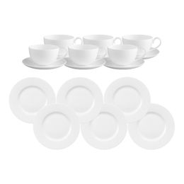 Villeroy & Boch Geschirr-Set VILLEROY & BOCH "Kaffeeservice Royal wei&szlig;", wei&szlig;, 18, Porzellan, Geschirr-Sets, Geschirr-Set, Sp&uuml;lmaschinengeeignet, Mikrowellenfest