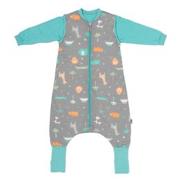 Babyschlafsack SCHLUMMERSACK "Schlafsack mit F&uuml;&szlig;en 1.0 Tog", Baby, Gr. L: 120cm, grau (safari), Obermaterial: 100% Baumwolle CO., Schlafs&auml;cke