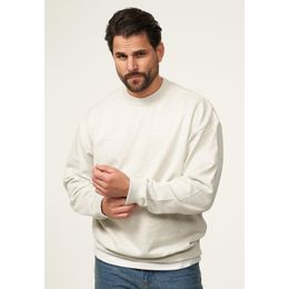 Sweatshirt Soulstar "Oversize Crew-Neck Pullover Sweater f&uuml;r Herren", Herren, Gr. L, beige (oatmeal), Obermaterial: 80% Baumwolle CO. 20% Polyester PES., Rundhals, Sweatshirts Sweatshirt, Herren Oversize Pullover mit Rundhals-Ausschnitt Crew-Neck Sweater
