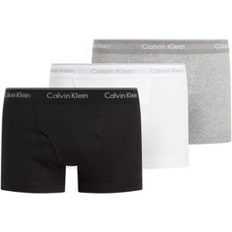 Trunk "TRUNK 3PK", Herren, Gr. XXL (56), schwarz-wei&szlig; (schwarz, grau heather, wei&szlig;), Jersey, Obermaterial: 100% Baumwolle, Calvin Klein Underwear, unifarben, k&ouml;rpernah, Unterhosen, mit Logo-Elastikbund
