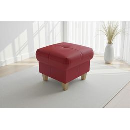 Sit & More Polsterhocker SIT & MORE "Pamela", rot (feuerrot), B:58cm H:48cm T:58cm, Hocker, Polsterhocker, mit praktischen Stauraum