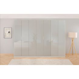 Kleiderschrank OTTO HOME "Mehrzweckschrank Aktenschrank M&ouml;bel Mietswohnung Schlafzimmer KOLUNA", grau (seidengrau, glas seidengrau), B:315cm H:210cm T:54cm, Holzwerkstoff, Schr&auml;nke, Kleiderschrank, inkl. 2 Innenschubladen sowie extra Einlegeb&ouml;den MADE IN GERMANY