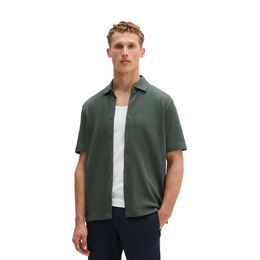 Marc O'Polo MARC O'POLO Herren Kurzarmhemd "mit feiner Waffel-Struktur"mangrove, Gr. XL, unifarben, Obermaterial: 100% Baumwolle, Hemden