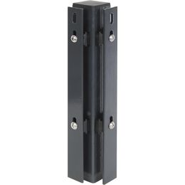 Eckpfosten Alberts, grau (anthrazit), B:6cm H:175cm T:4cm, Stahl, Zaunpfosten, 60x60 mm f&uuml;r Doppelstabmattenzaun, 175 cm, mit Flacheisen
