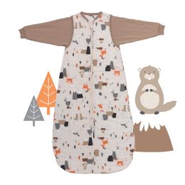 Babyschlafsack SCHLUMMERSACK "Schlafsack ohne F&uuml;&szlig;en 1.0 Tog", Baby, Gr. L: 110cm, beige (bergtiere), Obermaterial: 100% Baumwolle CO., Schlafs&auml;cke