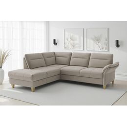 Sit & More Ecksofa SIT & MORE "Pamela", beige (taupe), B:218cm H:90cm T:212cm, 95% Polyester 5% Polyamid, Sofas, Ecksofa, Liegefl&auml;che aus Originalstoff