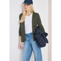 Cardigan Cecil, Damen, Gr. XXL (46), gr&uuml;n (khaki), Web, 60% Baumwolle, 40% Viskose, unifarben, comfort fit normal, Rippb&uuml;ndchen, Strickjacken, Feinstrick
