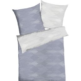 Wendebettw&auml;sche Kaeppel "Ikat", grau (taube), B/L: 140cm x 200cm, 1 Stk., 1 Stk., Mako-Satin, B/L: 70cm x 90cm, 2 Stk., Mako-Satin, Obermaterial: 100% Baumwolle, Bettw&auml;sche, Wendebettw&auml;sche, angenehm w&auml;rmend