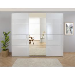 Kleiderschrank OTTO HOME "Mehrzweckschrank Aktenschrank M&ouml;bel Mietswohnung Schlafzimmer KOLUNA", wei&szlig; (alpinwei&szlig;, glas kristallwei&szlig;), B:271cm H:229cm T:62cm, Holzwerkstoff, Schr&auml;nke, Kleiderschrank, Breiten 203/271/315/360 cm H&ouml;hen 210/229 Glas-Front MADE IN GERMANY