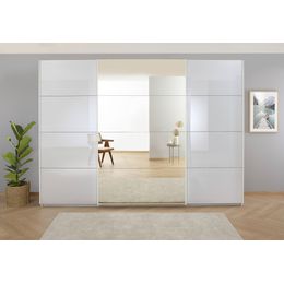 Kleiderschrank OTTO HOME "Mehrzweckschrank Aktenschrank M&ouml;bel Mietswohnung Schlafzimmer KOLUNA", wei&szlig; (alpinwei&szlig;, glas kristallwei&szlig;), B:315cm H:210cm T:62cm, Holzwerkstoff, Schr&auml;nke, Kleiderschrank, Breiten 203/271/315/360 cm H&ouml;hen 210/229 Glas-Front MADE IN GERMANY