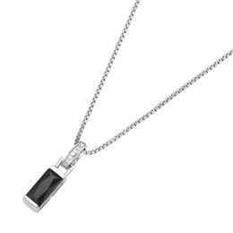 Kette mit Anh&auml;nger "mit Anh&auml;nger, Zirkonia wei&szlig; und schwarz, Silber 925", schwarz-wei&szlig; (schwarz, wei&szlig;), Giorgio Martello MILANO, Halsketten, Damen, 45cm, Silber 925 (Sterlingsilber)