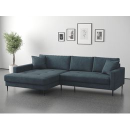 Ecksofa TRENDS BY HG "Summer", gr&uuml;n (b881 memphis 14 teal), B:280cm H:86cm T:174cm, 90% Polyester;10% Nylon, Sofas, Ecksofa, hochwertiger Stoff mit edlem Metallfu&szlig;