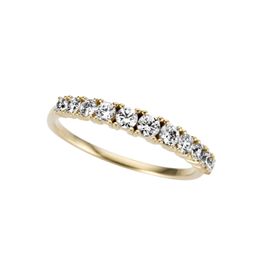 Goldring Firetti "Schmuck Geschenk Gold 333 Damenring Goldring" Gr. 19, gold (gelbgoldfarben, kristallwei&szlig;), Fingerringe, Damen, 19, Gelbgold 333, 3mm, Goldring, mit Zirkonia (synth.)