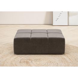 Polsterhocker Home Affaire "Ancona, Polsterhocker passend zum Sofa, Breite 107 cm", grau (stone), B:107cm H:39cm T:71cm, Hocker, Polsterhocker, passend zur "Ancona"-Polsterserie, auch in Cord + Easy Care