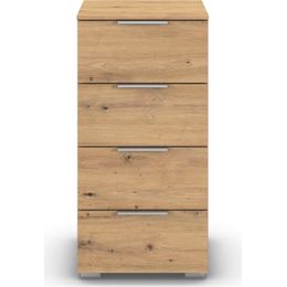 Schubkastenkommode OTTO HOME "Highboard Sideboard Schubladenkommode Kommode Schlafzimmer ASTANA", braun (eiche artisan), B:40cm H:81cm T:42cm, Holzwerkstoff, Sideboards, mit 4 ger&auml;umigen Schubladen, Kantengriff in Alufarben MADE IN GERMANY