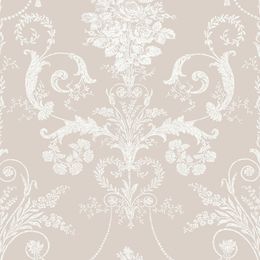 Vliestapete Laura Ashley "Josette", wei&szlig;, B:0,52m L:10m, Vlies, Tapeten, FSC zertifiziert, mit lebhaftem Druck, 10 Meter L&auml;nge